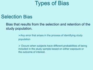Presentation on bias and confouinding | PPTX