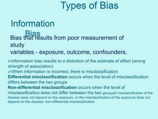 Presentation on bias and confouinding | PPTX