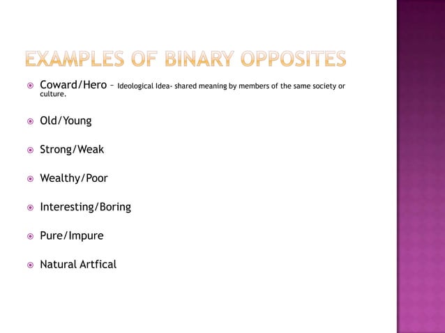 Presentation on binary opposition | PPTX