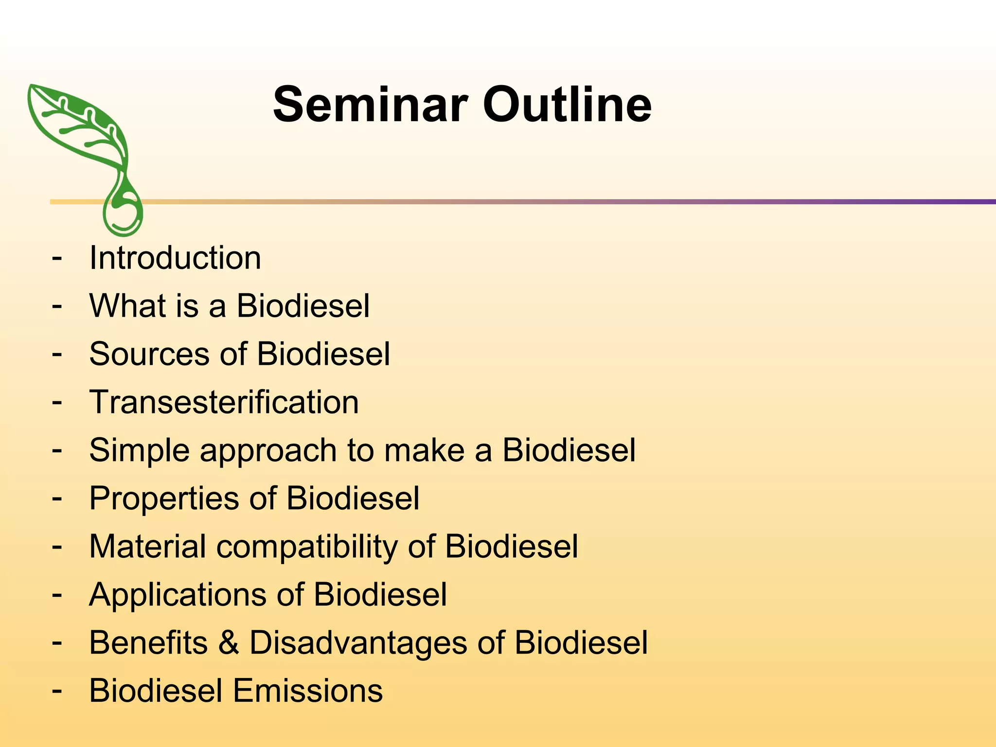 Presentation on biodiesel by kiran aajagekar | PPT