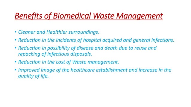 Presentation on Biomedical waste Management.pptx | Infectious Diseases ...