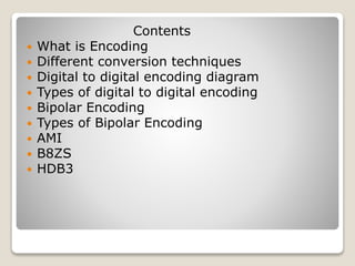 Presentation on bipolar encoding | PPTX