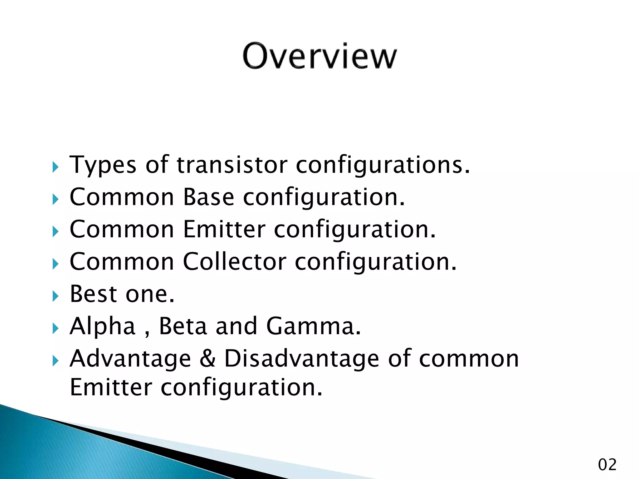 Presentation on bjt configuration | PPSX