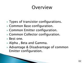 Presentation on bjt configuration | PPSX | Consumer Electronics ...