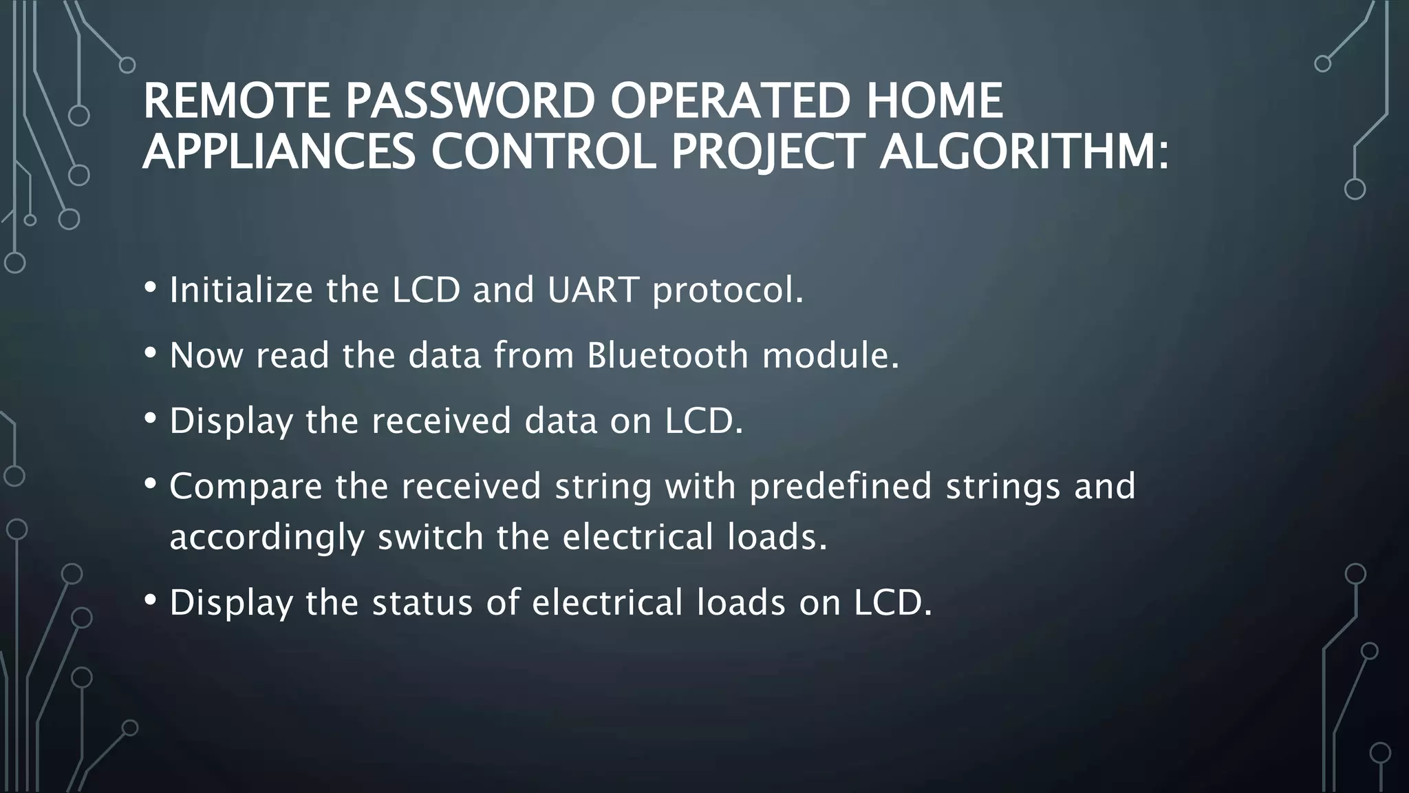Presentation on bluetooth controlled electronic home appliances | PPTX