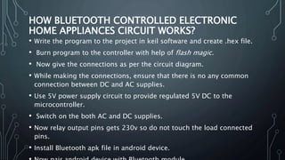Presentation on bluetooth controlled electronic home appliances | PPTX