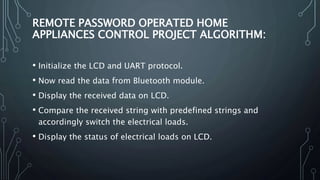 Presentation on bluetooth controlled electronic home appliances | PPTX