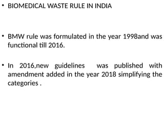 presentation on biomedical waste management | PPTX