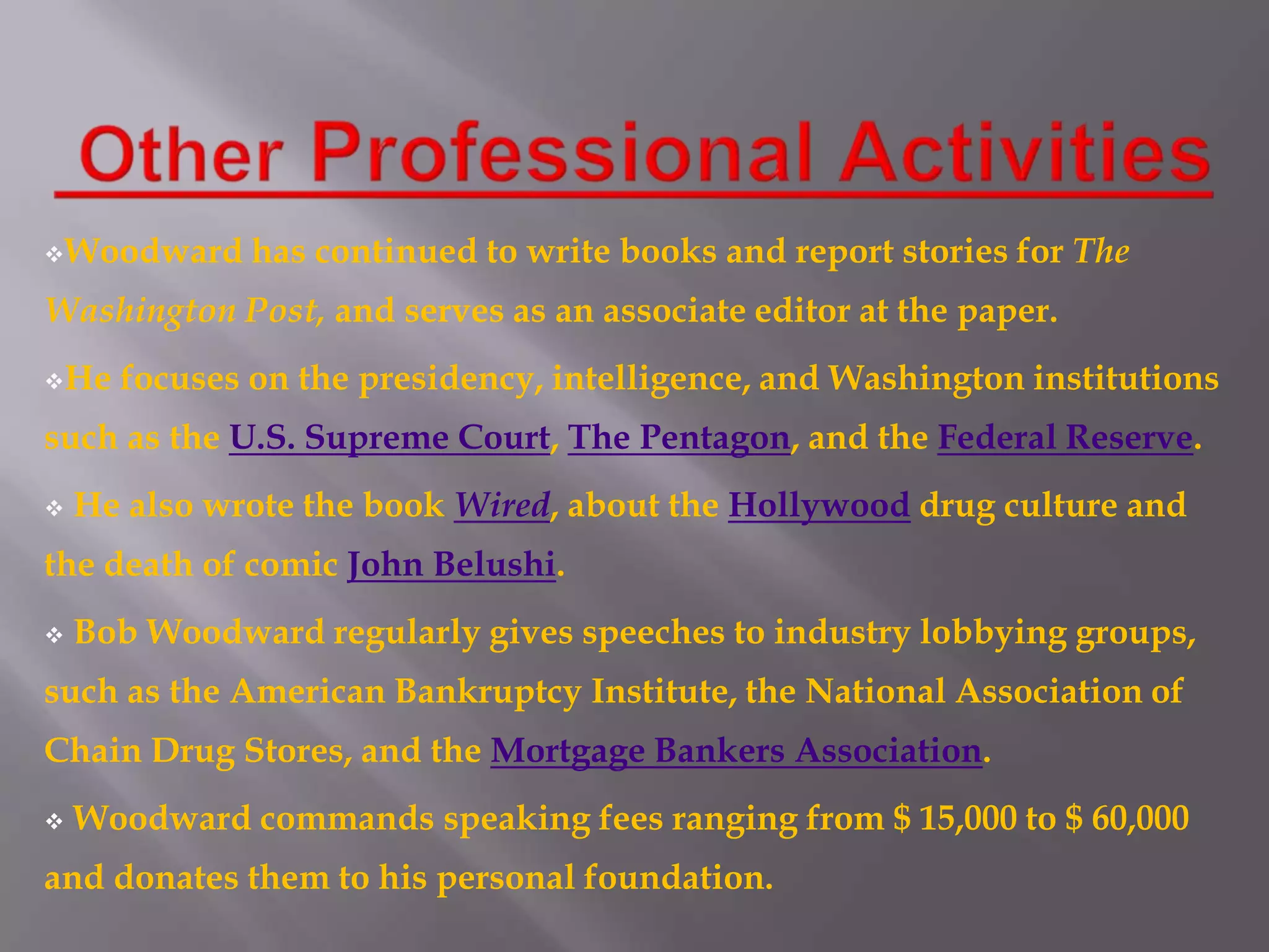 Presentation on bob woodward | PPTX