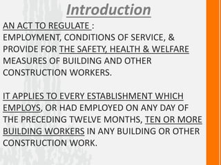 Presentation on bocw act. | PPTX