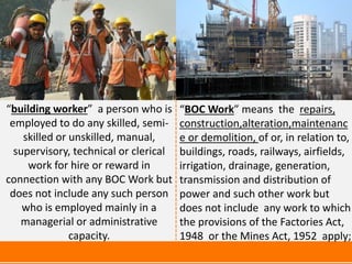 Presentation on bocw act. | PPTX