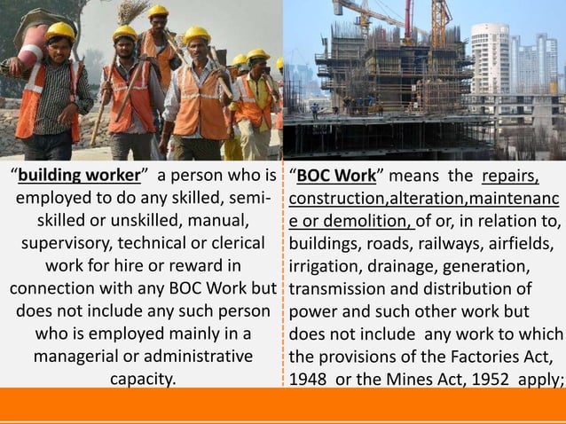 Presentation on bocw act. | PPTX