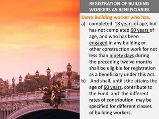 Presentation on bocw act. | PPTX