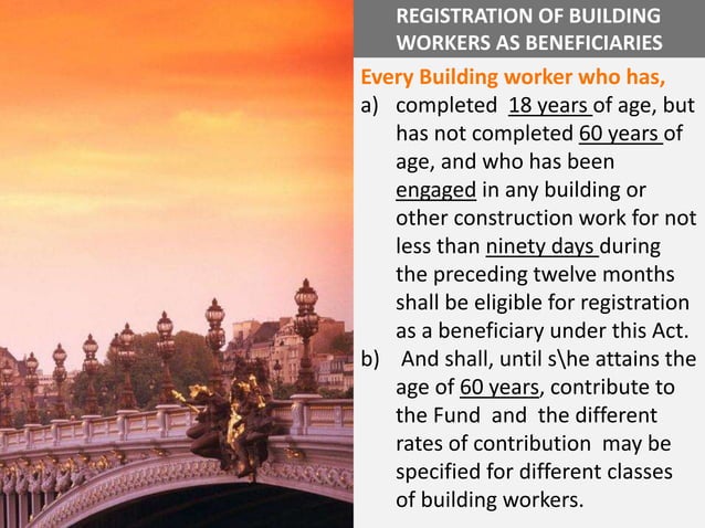 Presentation on bocw act. | PPTX
