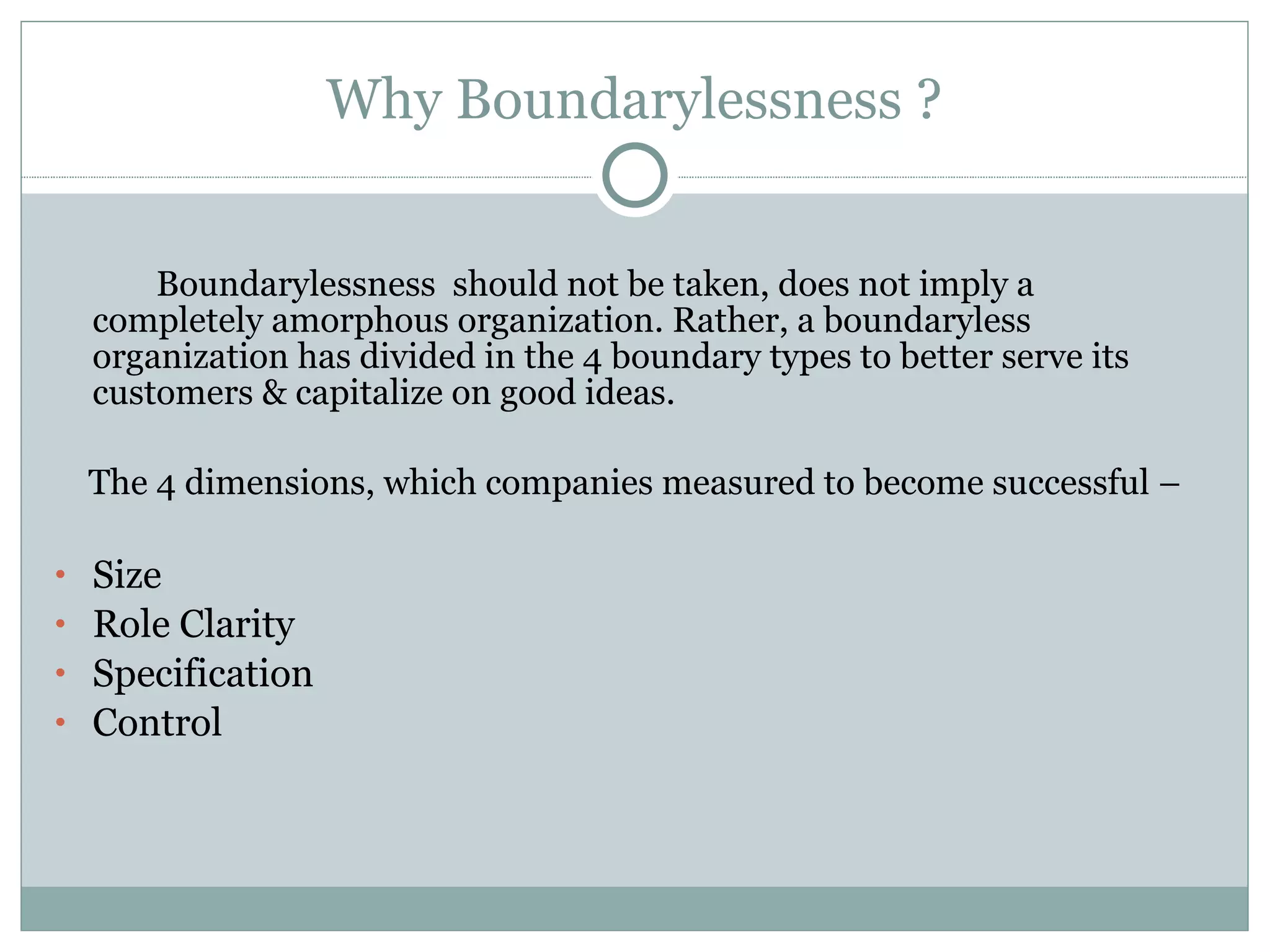 Presentation on boundaryless organization............ | PPT