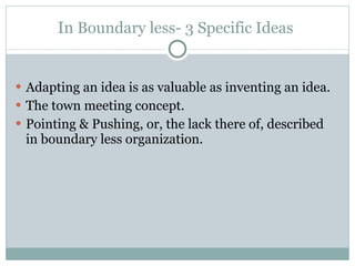 Presentation on boundaryless organization............ | PPT