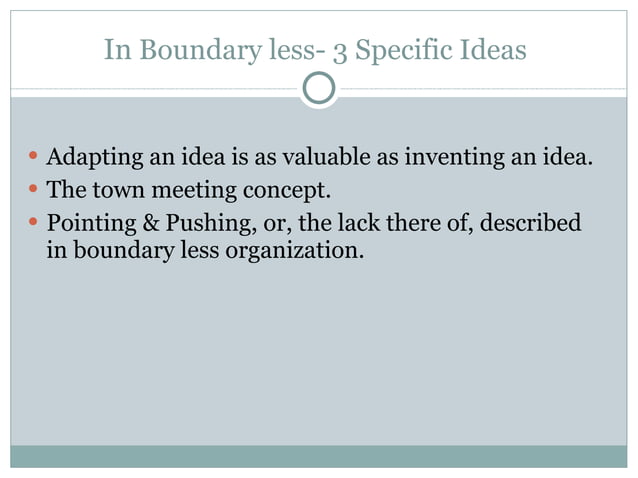 Presentation on boundaryless organization............ | PPT