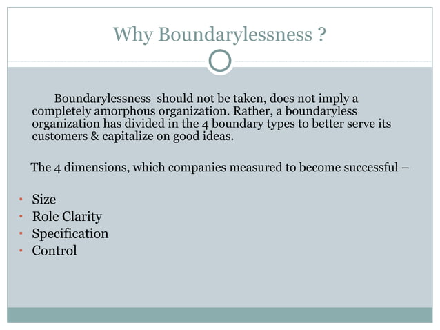 Presentation on boundaryless organization............ | PPT
