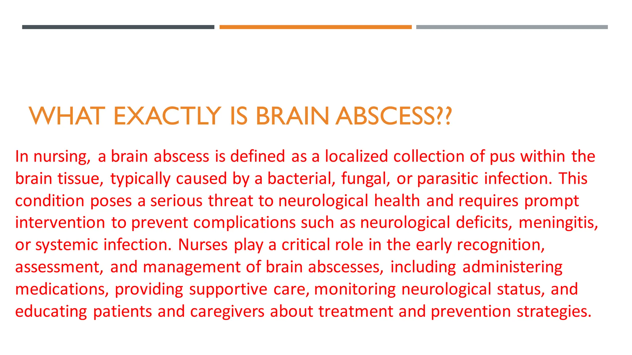PRESENTATION ON BRAIN ABCESS AND ITS SUMMARIZATION | PDF