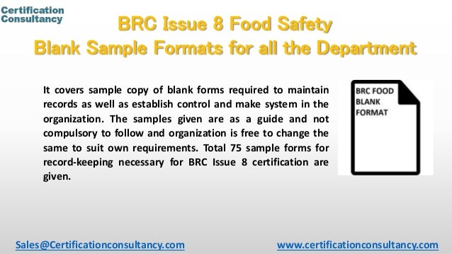 Presentation on BRC Issue 8 Food Safety Documentation Requirements ...