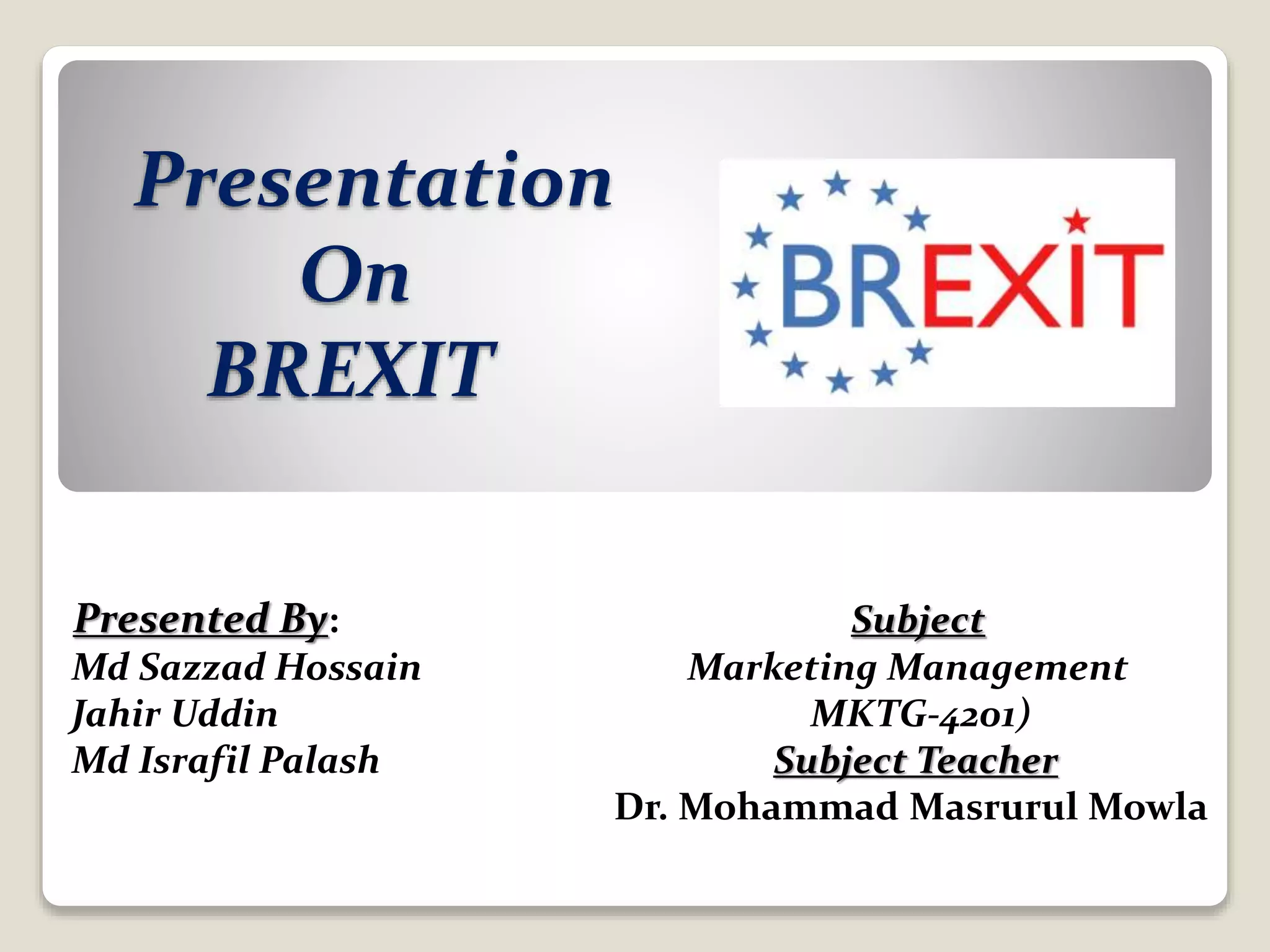 Presentation on Brexit | PPTX