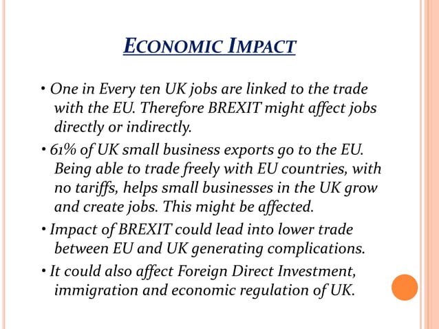 Presentation on Brexit | PPTX | Currencies | Economy
