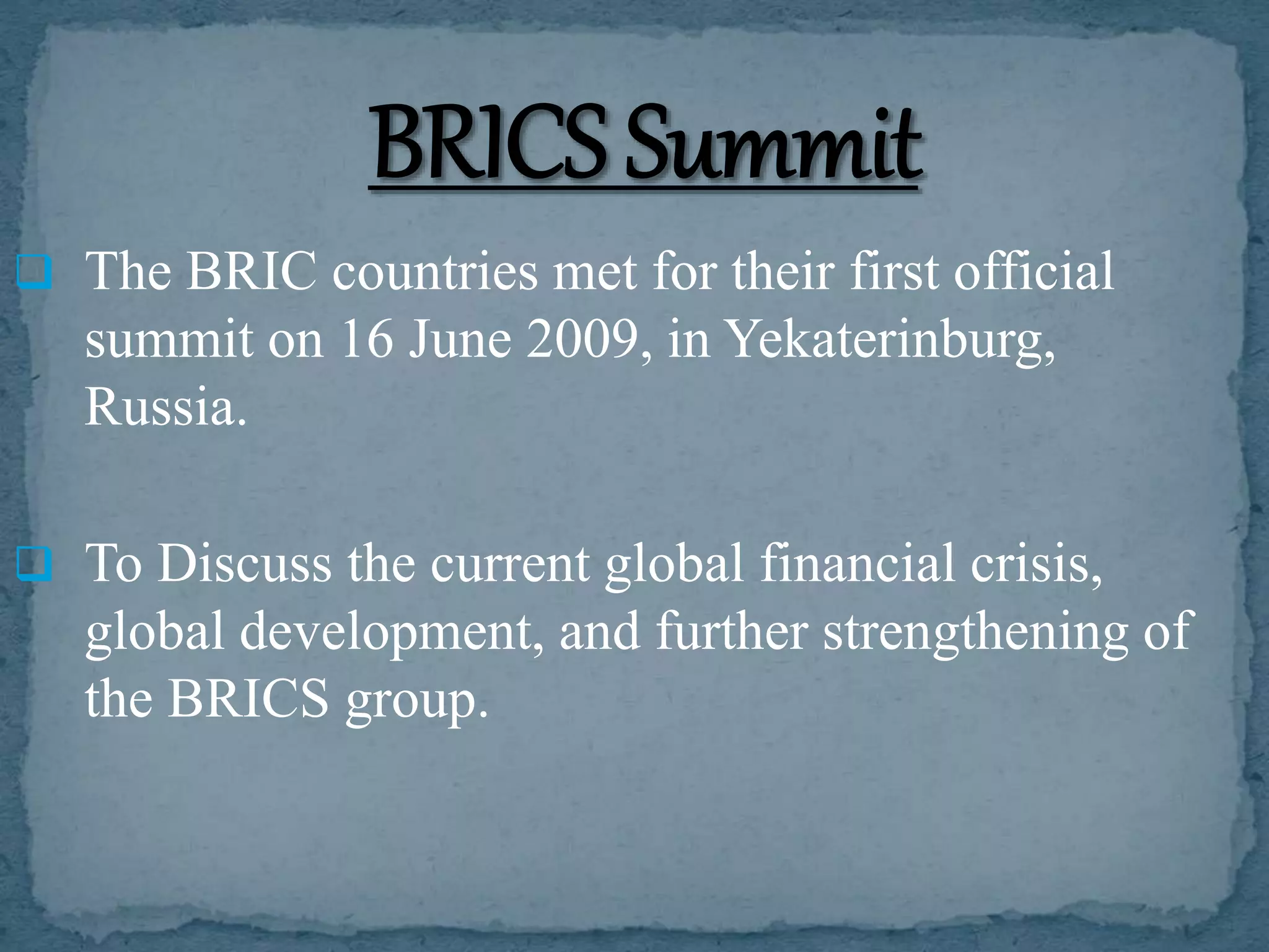 Presentation on brics | PPTX