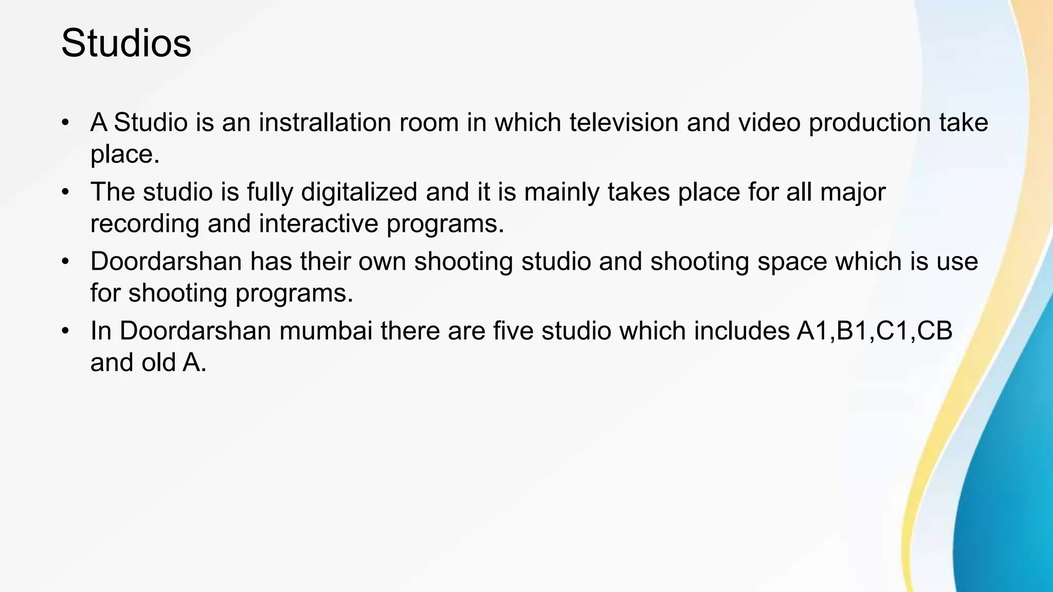 Doordarshan mumbai ppt on television broadcasting and transmission | PPTX