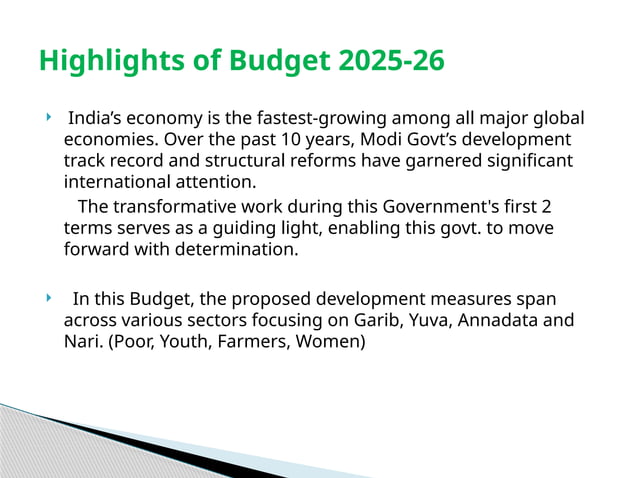 PRESENTATION ON BUDGET 2025-26.pptx to help and understand the budget ...