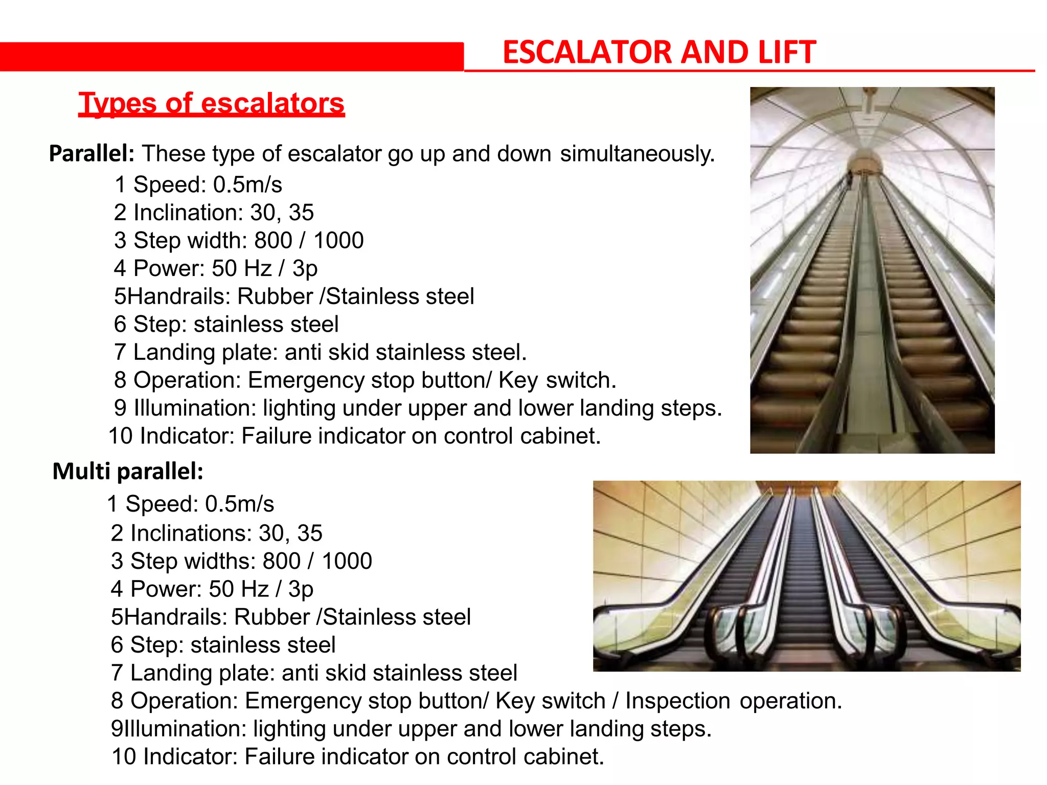 building service - lift and escalators | PPTX