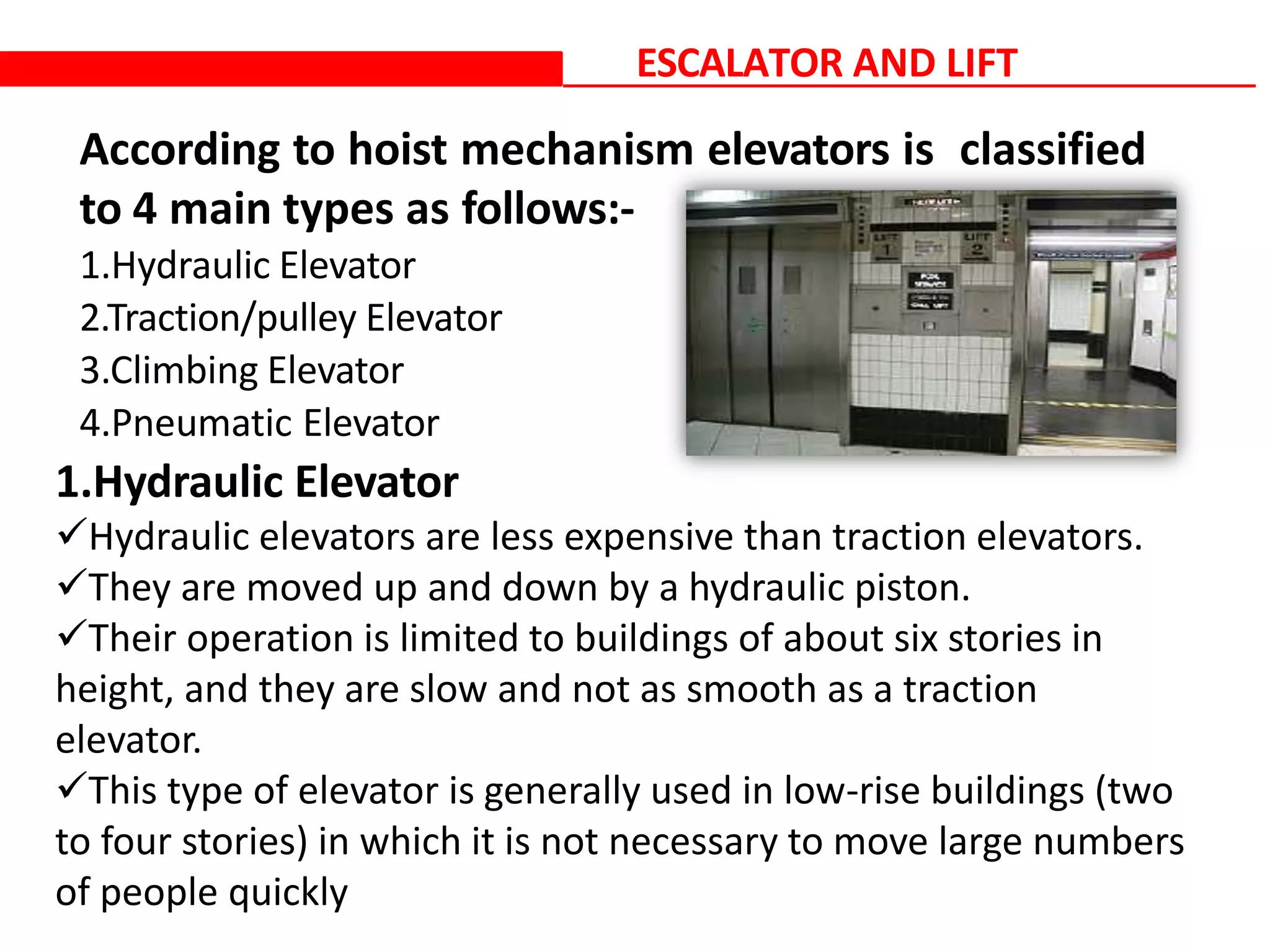 building service - lift and escalators | PPTX