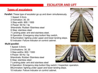 building service - lift and escalators | PPTX