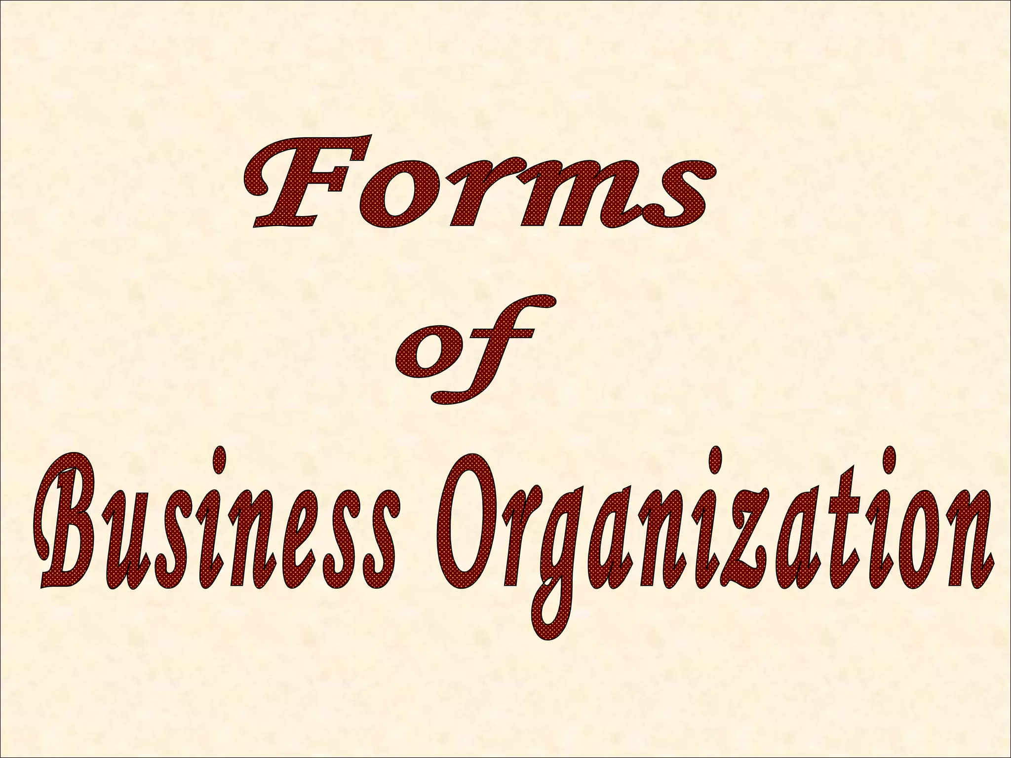 Presentation On Business Organization | PPT