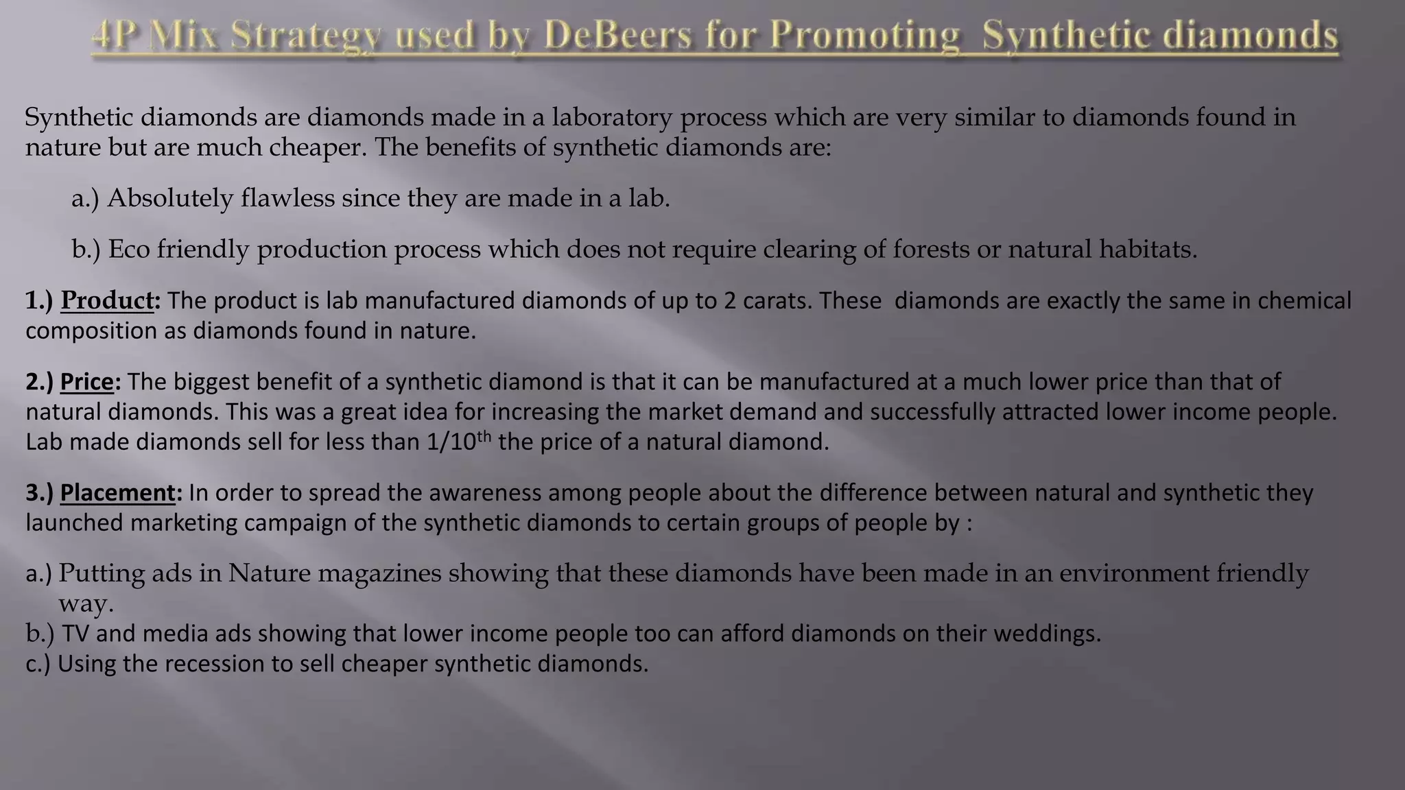 BUSINESS STRATEGY OF ‘DE BEERS’ | PPTX