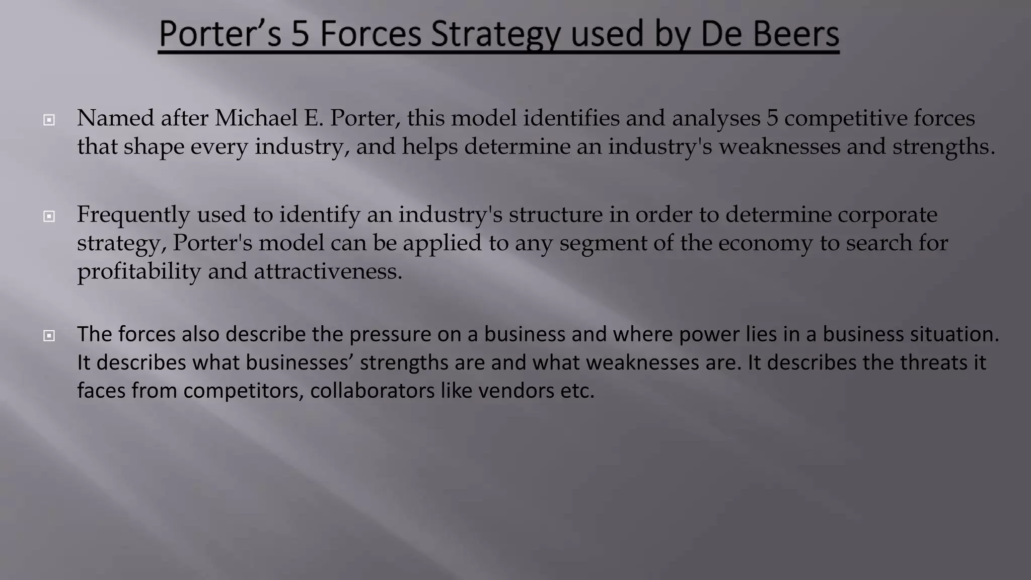 BUSINESS STRATEGY OF ‘DE BEERS’ | PPTX