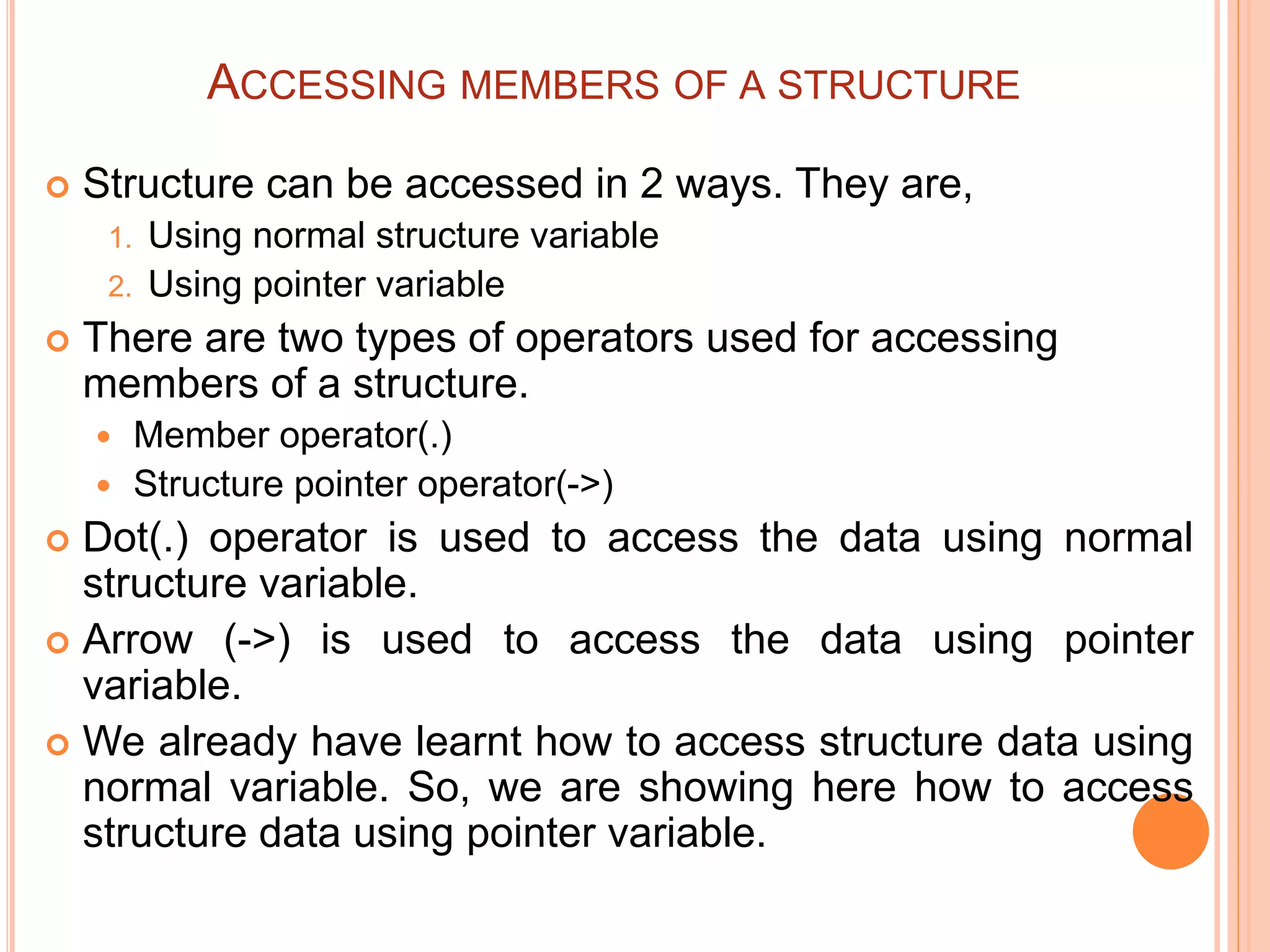 Presentation On C Structures Pptx Programming Languages Computing