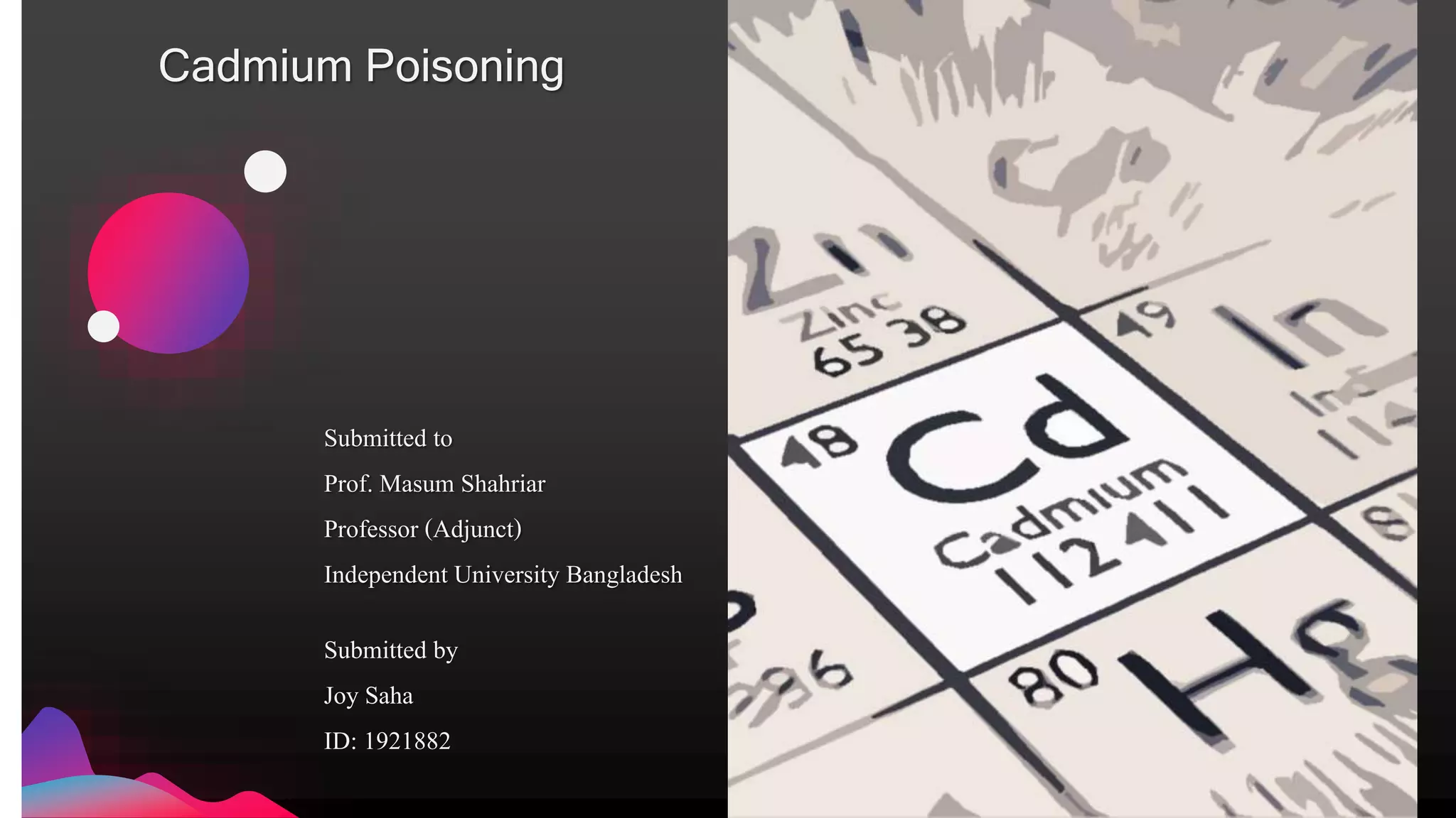Presentation on cadmium poisoning | PPTX