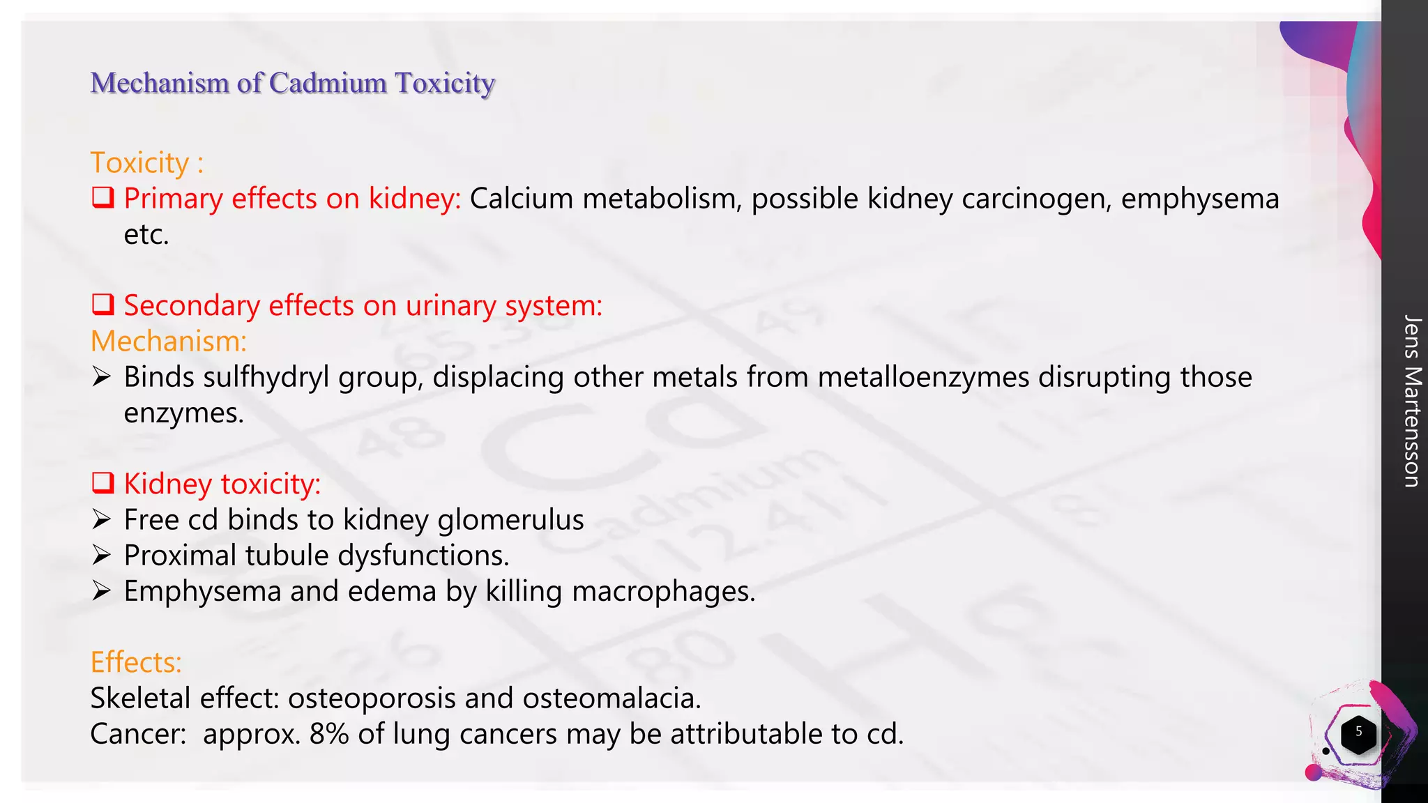 Presentation on cadmium poisoning | PPTX