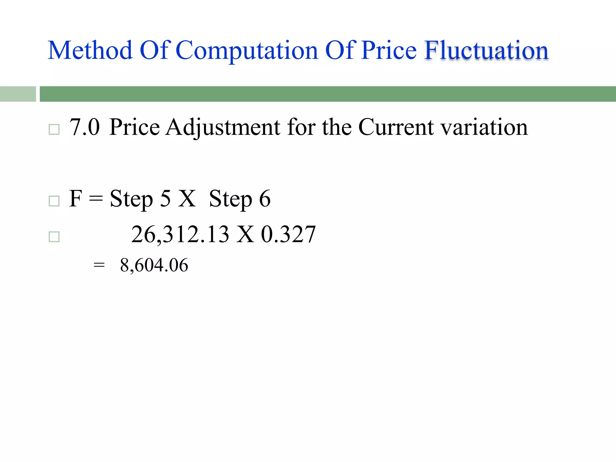 Presentation on calculation_of_price_escalation | PPT