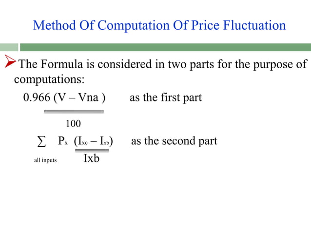 Presentation on calculation_of_price_escalation
