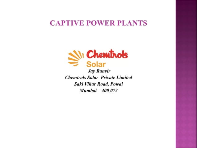Presentation on captive power plants | PDF | Gas and Electric | Home ...