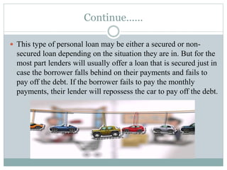 Presentation on car loan | PPTX