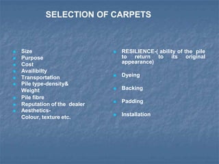 Presentation on carpets and rugs | PPTX