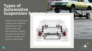 Presentation on Car Suspension system parts & function | PPTX