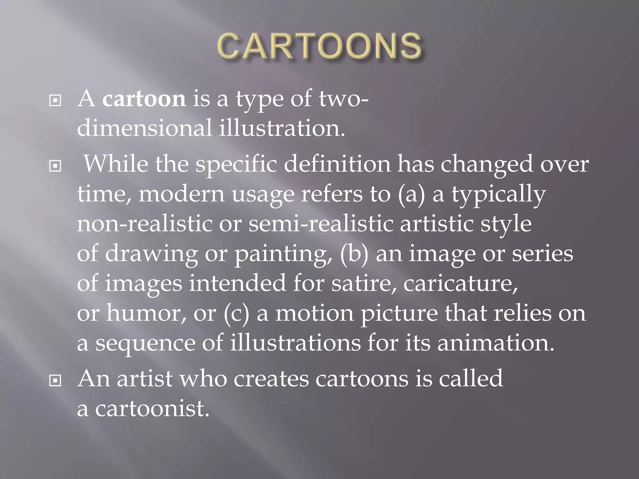 Presentation on cartoons as language arts | PPTX