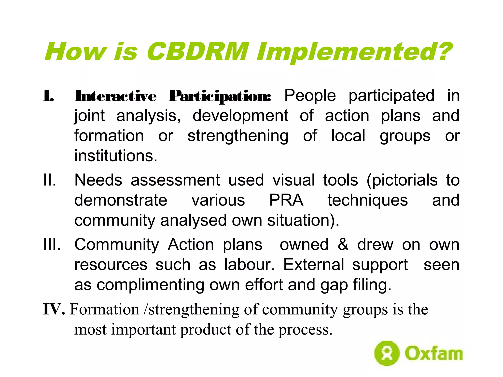 Presentation on Community based Early Warning System & CBDRM | PPT