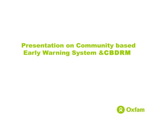 Presentation on Community based Early Warning System & CBDRM | PPT