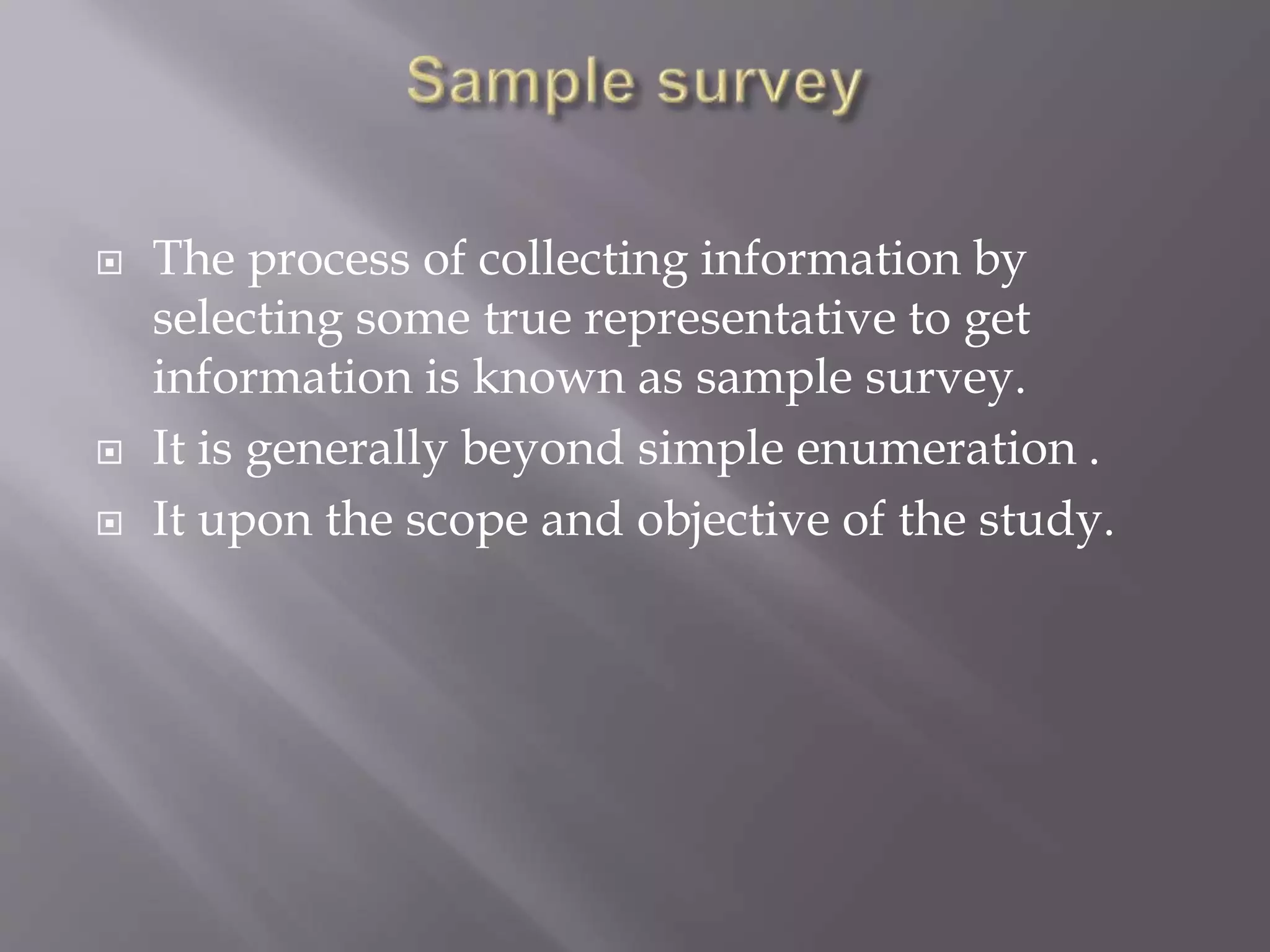 Presentation on census survey and sample survey | PPTX