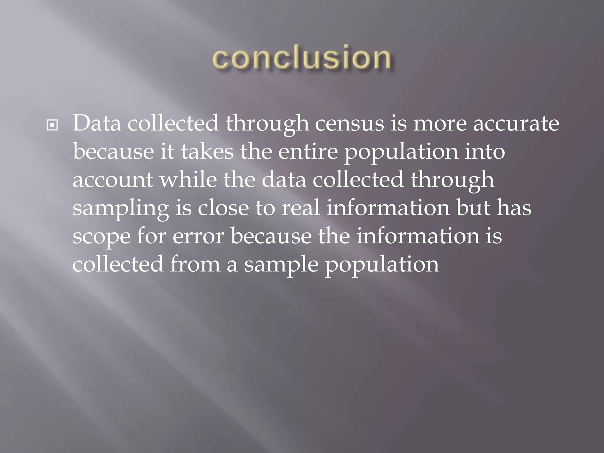 Presentation on census survey and sample survey | PPTX