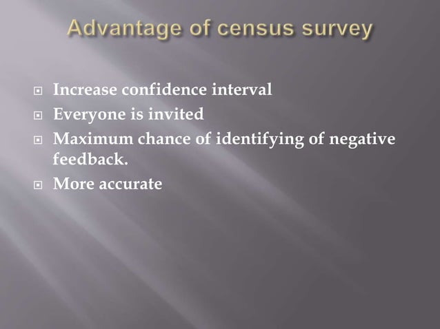 Presentation on census survey and sample survey | PPTX | Science